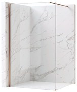Bezrámová sprchová zástěna REA FLEXI BRUSH COPPER 110 cm, měď kartáčovaná/transparent - bez vaničky