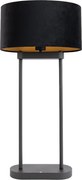 Stolní lampa černá s černým oválným stínidlem 35 cm - Thijmen