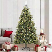 Umělý sklopný vánoční stromeček s kužely Zelená 210 cm 3395099