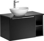 Comad Koupelnová skříňka s deskovým umyvadlem set Santa Fe Black 80 černá