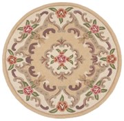 Béžový vlněný koberec Flair Rugs Aubusson, ⌀ 120 cm