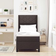Postel s boxspringem s polštářem Tmavě hnědá 190 x 90 cm textil 3341682