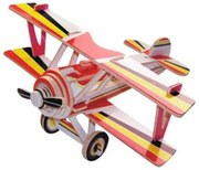 Woodcraft construction kit Woodcraft Dřevěné 3D puzzle Dvouplošník barevný
