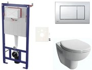 Cenově zvýhodněný závěsný WC set SAT do lehkých stěn / předstěnová montáž + WC VitrA Normus SIKOSSNORBO21K