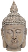 Béžová antik dekorace hlava Buddha - 21*22*40 cm