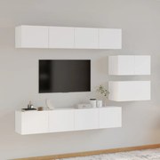 6dílný set TV skříněk bílý kompozitní dřevo 3114598