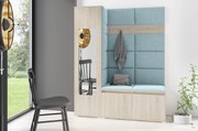 Eka Předsíňová stěna s čalouněnými panely Trinity 14 - Sonoma / Světlá modrá 2322