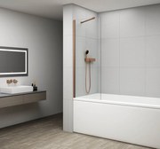 Polysan Polysan, FISA vanová zástěna 600x1500mm, měď mat, čiré sklo, FS1062-PG