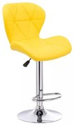 LuxuryForm DESIGN Barová židle LIVIO na stříbrné kulaté podstavě - žlutá