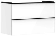 Hansgrohe Xelu Q - Umyvadlová skříňka, 63x98x50 cm, 2 zásuvky, lesklá bílá/matná černá 54031670