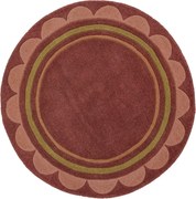 Vínový ručně tkaný vlněný kulatý koberec ø 120 cm Lois – Flair Rugs