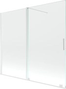 Mexen Velar, 2-křídlová posuvná vanová zástěna 180 x 150 cm, 8mm čiré sklo, bílý profil, 896-180-000-01-20