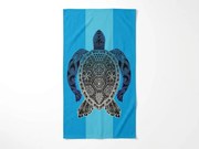 Rychleschnoucí XXL plážová osuška SHELL GEM modrá 150 x 210 cm, 100% mikrovlákno