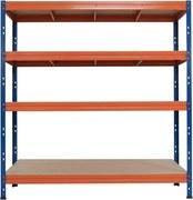 Vysokozátěžový regál BULLRACK s DTD deskami, nosnost 480 kg/police