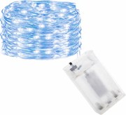 LED řetěz Nano - 5m, 50LED, 2xAA, modrá