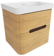 Koupelnová skříňka s umyvadlem SAT Fusion 57,5x53x45 cm dub medový mat SATFUSION260DMMW