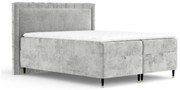 Světle šedá boxspring postel s úložným prostorem 180x200 cm Voyage – Maison de Rêve