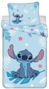 Jerry Fabrics Bavlněné povlečení 140x200 Lilo a Stitch modrý povlak na polštář 70x90 JF24
