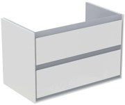 Ideal Standard Connect Air - Umyvadlová skříňka 80x44x52 cm, 2 zásuvky, lesklá bílá/světlá šedá mat E0819KN