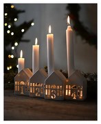 Adventní svícen Staden Houses White - set 4 ks Storefactory Scandinavia