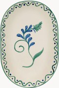Ručně malovaný servírovací talíř Indigo Flora