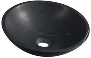 Sapho Blok - Umyvadlo na desku, průměr 40 cm, bez otvoru pro baterii, černý kámen 2401-35