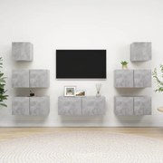 7dílný set TV skříněk betonově šedý kompozitní dřevo 3079132