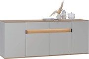 XXXLutz ŠIROKÁ KOMODA, sukový dub, barvy dubu, světle šedá, 205,6/80/42 cm Dieter Knoll - Šuplíkové komody - 001770000710
