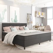 Postel boxspring tmavě šedá textil 200 x 200 cm 3054801