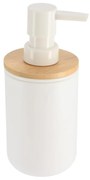 Dávkovač mýdla Besson, bílá/s dřevěnými prvky, 300 ml