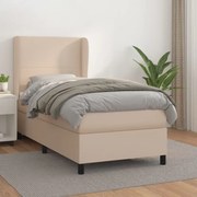 Box spring postel s matrací cappuccino 90x200 cm umělá kůže