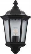 Venkovní nástěnná lampa Burford 76547 Endon, lampa IP44, černá, průhledná