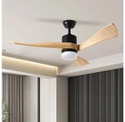 ZEVENTI - LED Stropní ventilátor NATURITO LED/18W/230V Wi-Fi Tuya černá/dub + DO