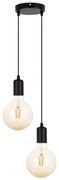 Belis Lustr na lanku MIROS 2xE27/60W/230V kulatý černá 0057