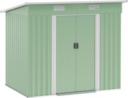 Zahradní kůlna Outsunny z kovu 2,3 m² 207 x 130 x 182 cm - pultová střecha, okno, skládací dveře, odolná kůlna do zahrady | Aosom