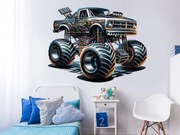 Monster truck 01 textilní přelepitelná samolepka na zeď arch 75 x 57 cm