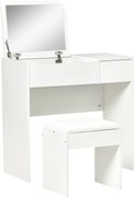 HOMCOM Moderní toaletní stolek 80Š x 40H x 79V cm se sklopným zrcadlem, zásuvkou a úložným prostorem + stůl | Aosom