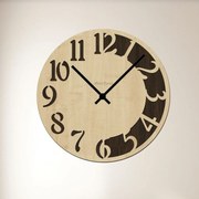 dřevo života Nástěnné hodiny CLOCK Zvolte barvu dekoru: Javor-Wenge, Zvolte velikost hodin (cm): 40x40, Barva ručiček: Černé