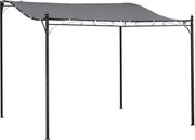 Outsunny Pergola Zahradní Pavilon Kryt Stan Šedý 297x297cm | Aosom