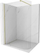 Mexen Kioto, sprchová zástěna Walk-In 100 x 200 cm, 8mm čiré sklo, zlatý matný profil, 800-100-101-55-06