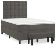 Box spring postel s matrací tmavě šedý 120x190 cm samet 3270494