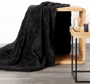 DEKA Z MIKROFLANELU CARO 200X220 CM ČERNÁ