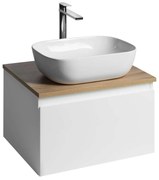 Aqualine Altair - Umyvadlová skříňka 35x57x45 cm, 1 zásuvka, bílá/dub emporio AI263-02