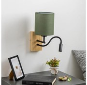 Brilagi - LED Nástěnná lampa NUBILA WOOD 1xE27/25W/230V + LED/3W dub/zelená