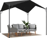 Outsunny pergola 3 x 3 m — nakloněná střecha, polyester UPF30+, pozinkovaný kovový rám, venkovní altán, terasa | Aosom