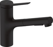Hansgrohe Zesis M33, páková kuchyňská baterie 150, vytahovací sprška, 2jet, černá matná, HAN-74800670