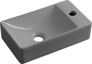 Sapho Sapho, MARGITHA keramické umyvadlo 38x22cm, otvor pro baterii vpravo, šedá, MGT3822GR