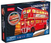 CubicFun - Puzzle 3D s LED Noční edice: Londýnský autobus 161 dílků