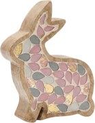 Dřevěný velikonoční zajíc MOSAIC BUN 15 cm, barevný