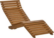 Zahradní lehátko Outsunny, sklápěcí křeslo, relaxační židle pro bazén, balkon, nosnost do 120 kg, masivní dřevo, třešeň, 66 x 170 x 77 cm | Aosom